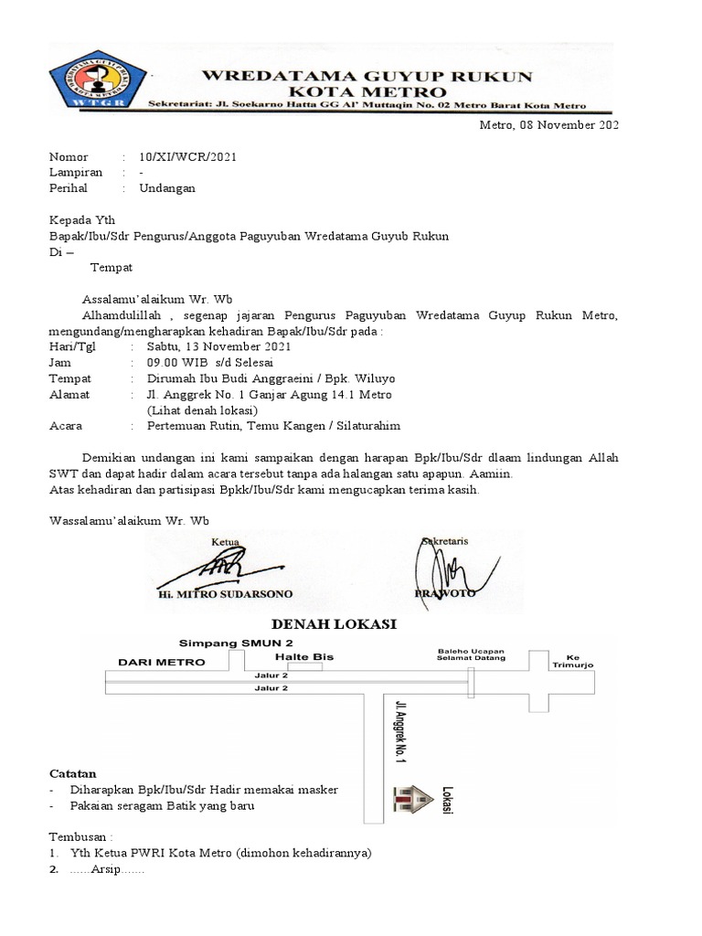 Undangan Wredatama Guyup Rukun 2021 | PDF | Griya & Taman
