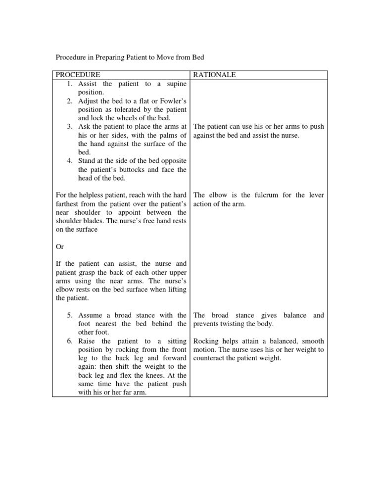 Moving Patients: Initial Steps for Nurses | PDF | Wellness