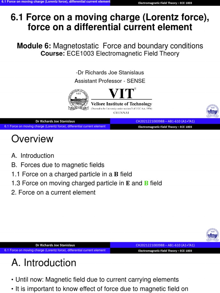 Lorentz Force on Current Elements | PDF | Force | Electric Field