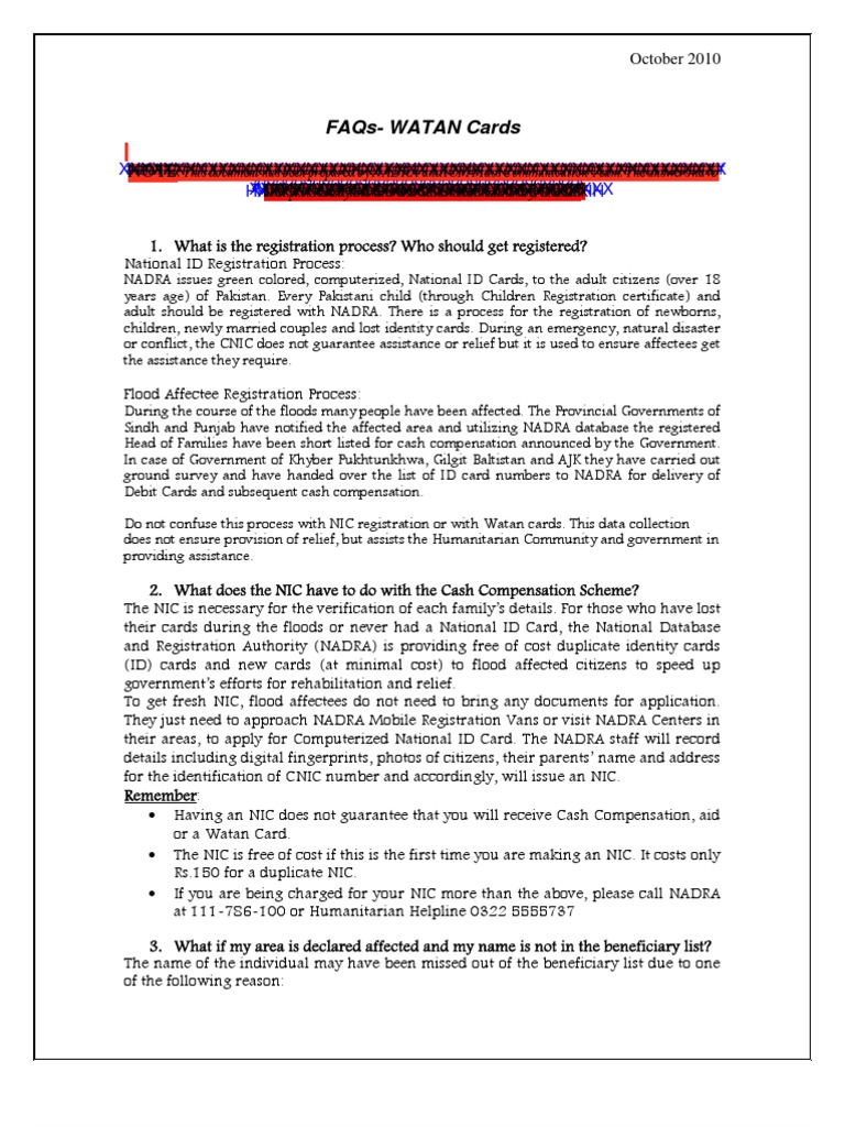 Watan FAQs | PDF | Identity Document | Official Documents