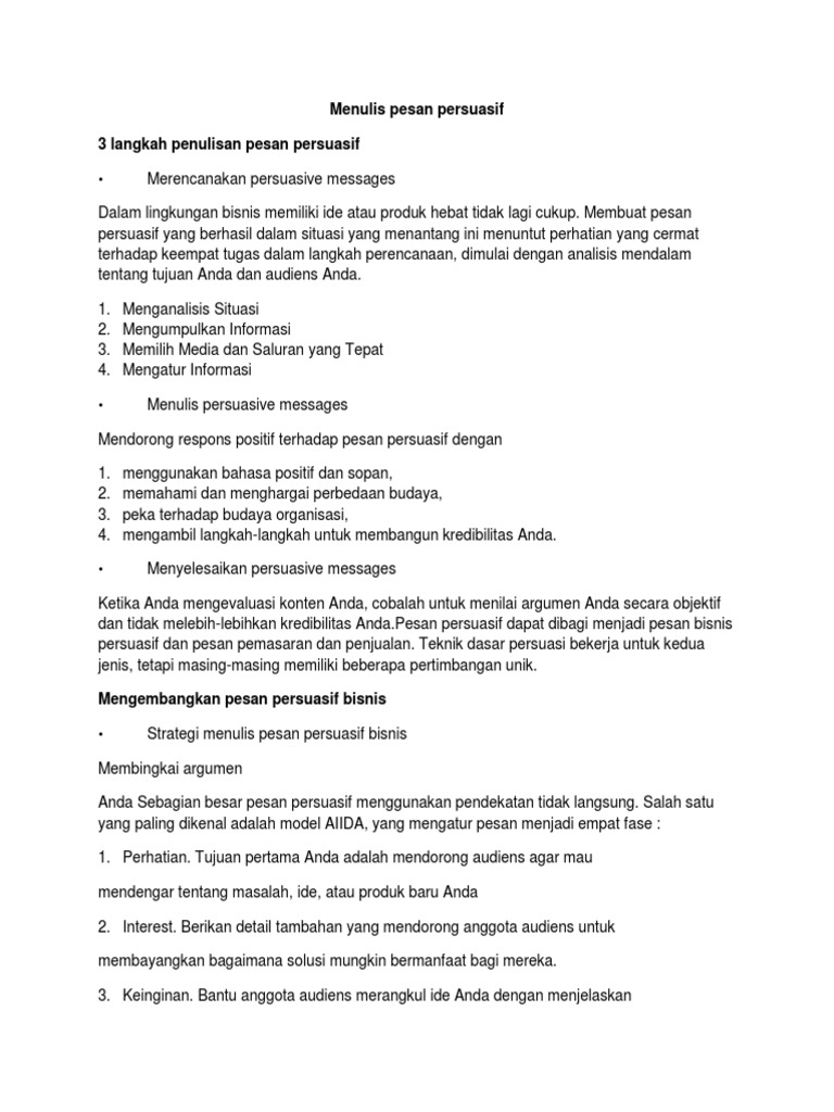 Menulis Pesan Persuasif Bisnis | PDF | Bisnis