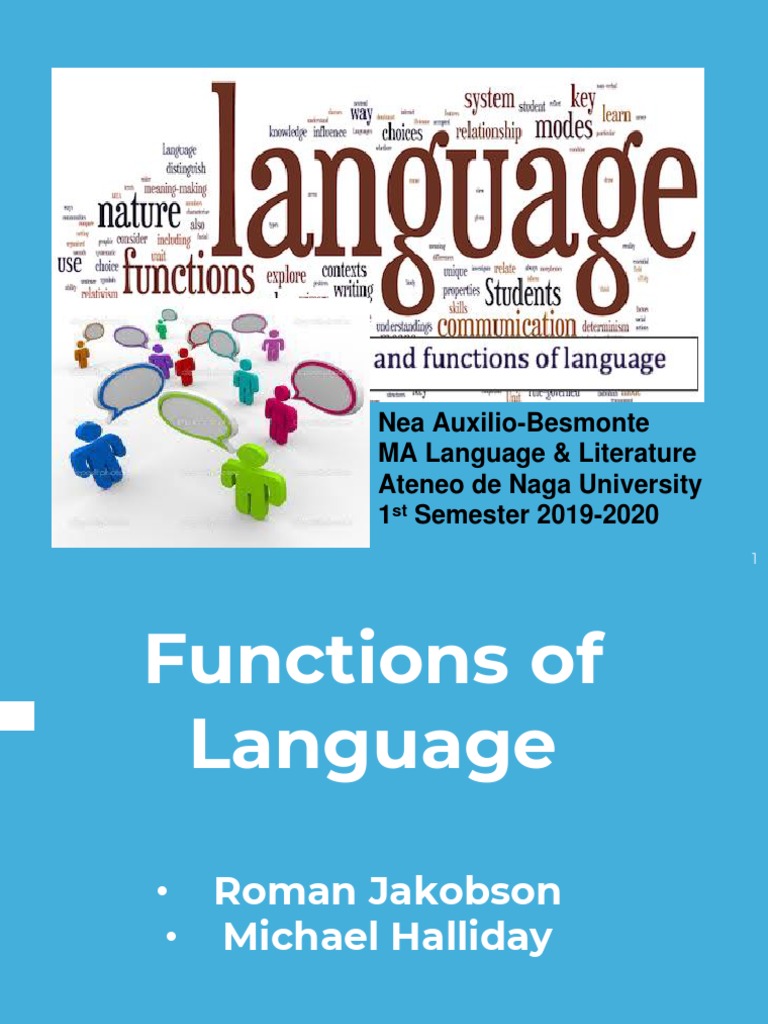Report Functions of Language - Halliday, Jakobson - Language Views ...