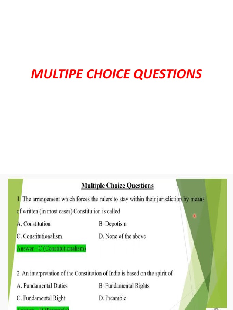 Multipe Choice Qustions | PDF
