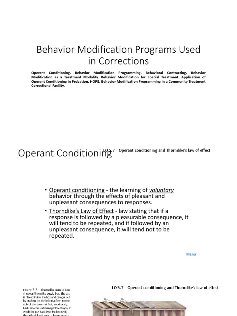 Behavior Modification Programs Used in Corrections | PDF ...