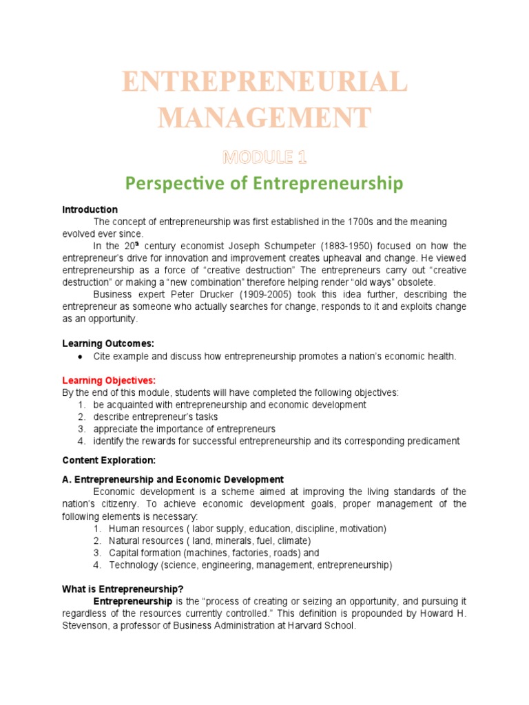 Entrepreneurial Management: Perspective of Entrepreneurship | Download ...