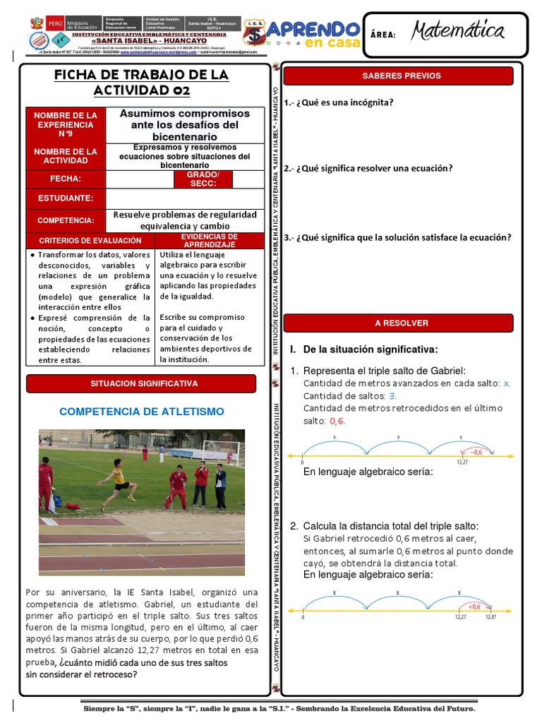 Actividad #02 - Exp Ix - Mat 1° | PDF | Ecuaciones | Matemáticas