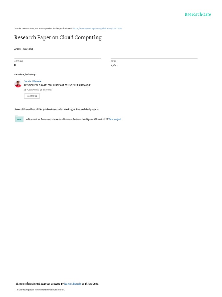 Research Paper On Cloud Computing: June 2021 | PDF | Cloud Computing ...