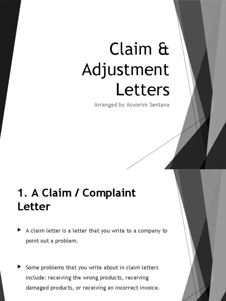 Claim Adjustment Letters | PDF
