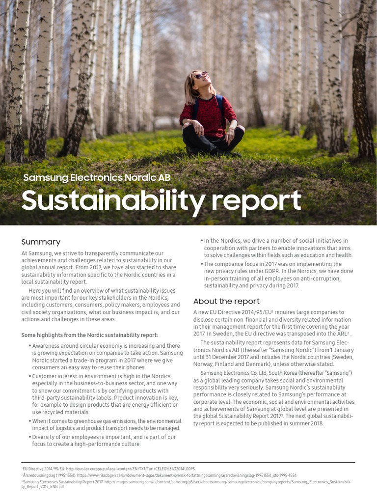 Samsung Sustainability Report en V2 | PDF | Sustainability | Regulatory ...
