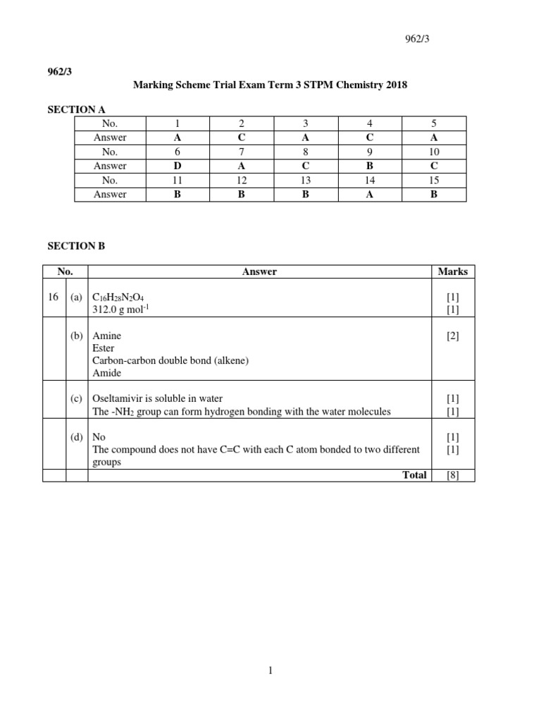 Skema Jawapan Chemistry s3 | PDF | Chemistry | Organic Chemistry