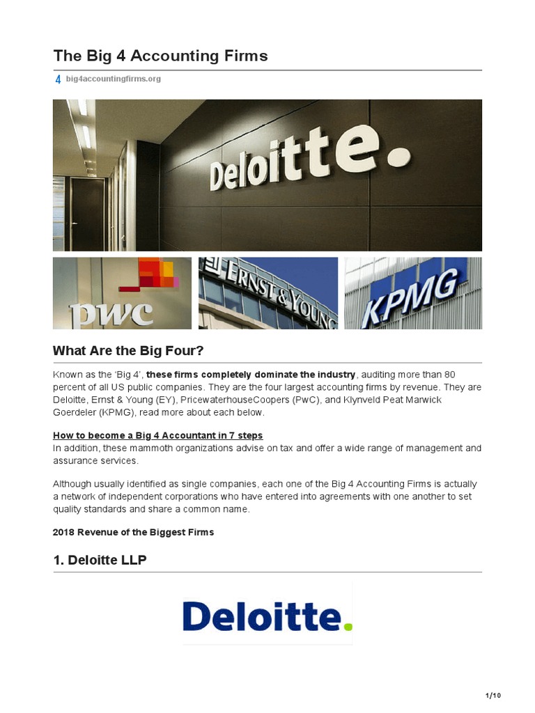 Overview of the Big 4 Accounting Firms | PDF | Pricewaterhouse Coopers ...