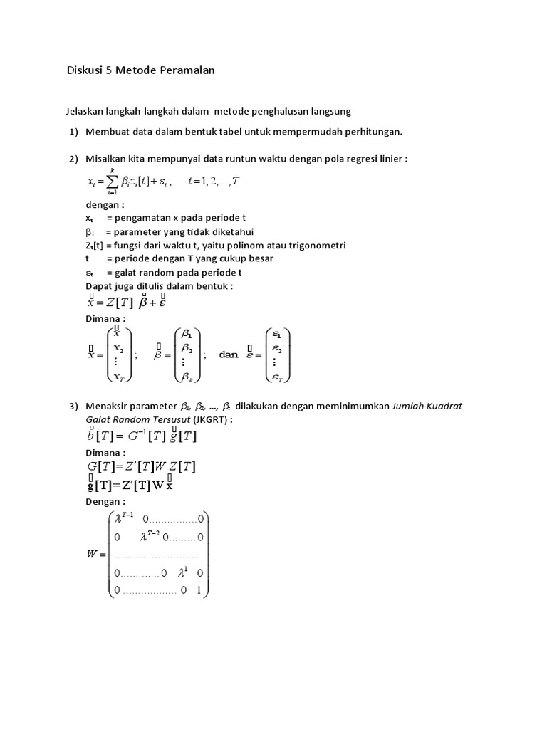 Diskusi 5 Metode Peramalan | PDF