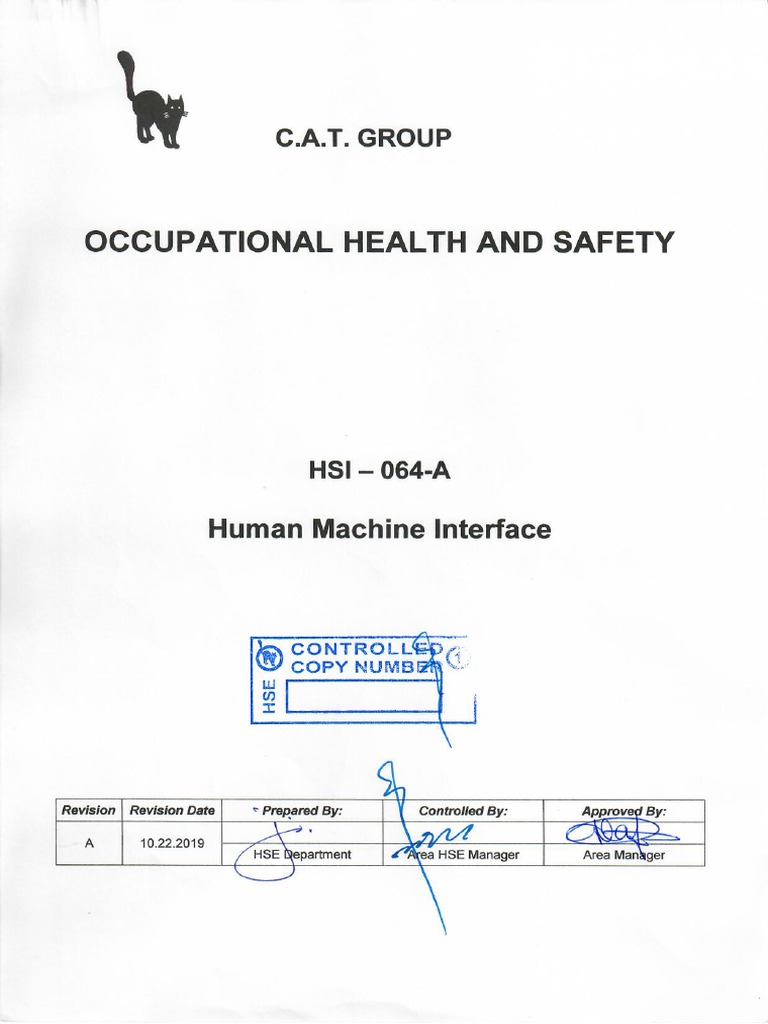 CAT-HSI-064-A Human Machine Interface | PDF | Occupational Safety And ...