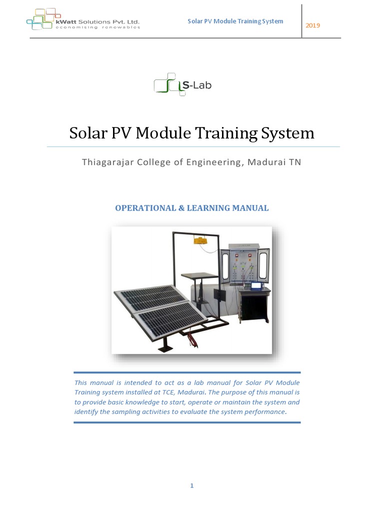 Solar PV Module Training System (Print) | PDF | Solar Panel | Photovoltaics