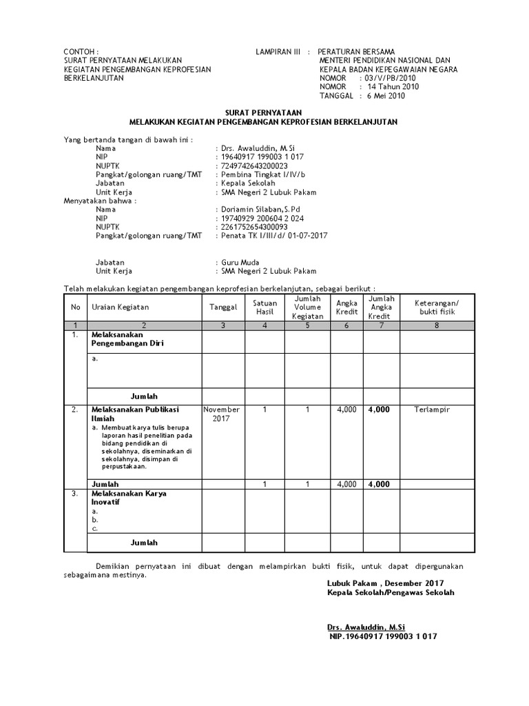 3.form DUPAK-Lampiran III | PDF