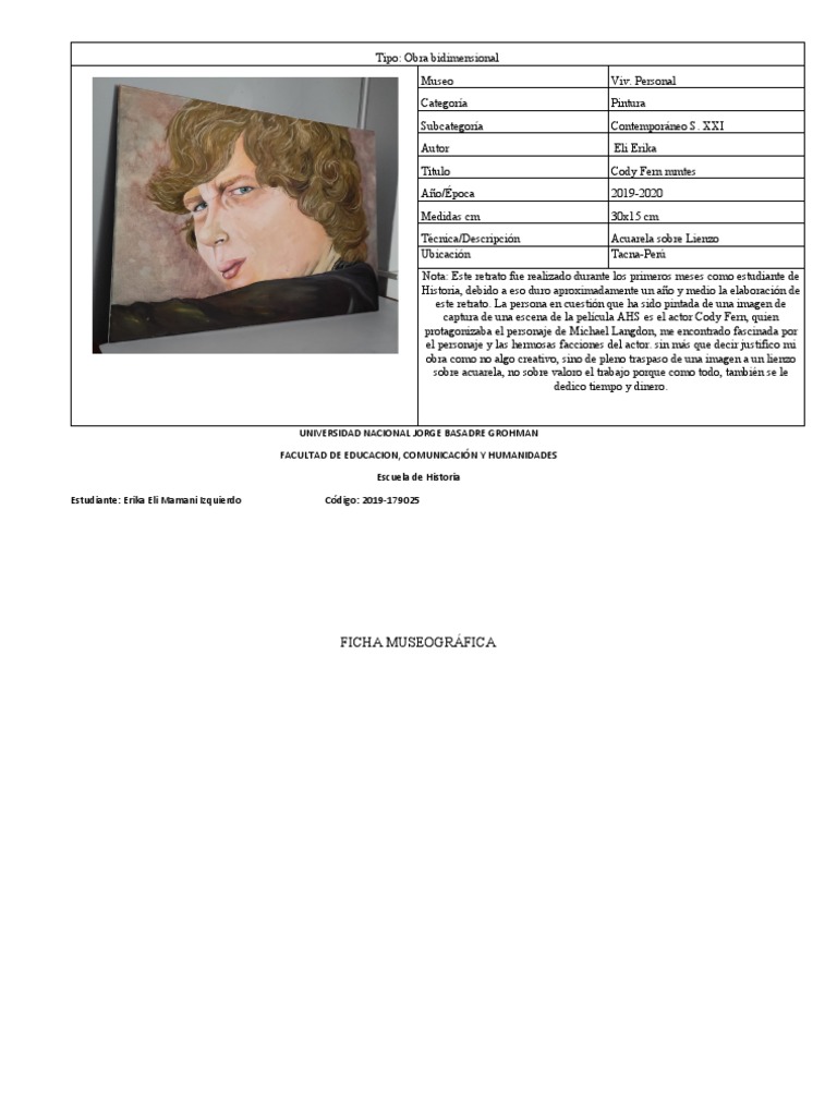 Ficha Museografica Pdf Artes Plásticas Pinturas