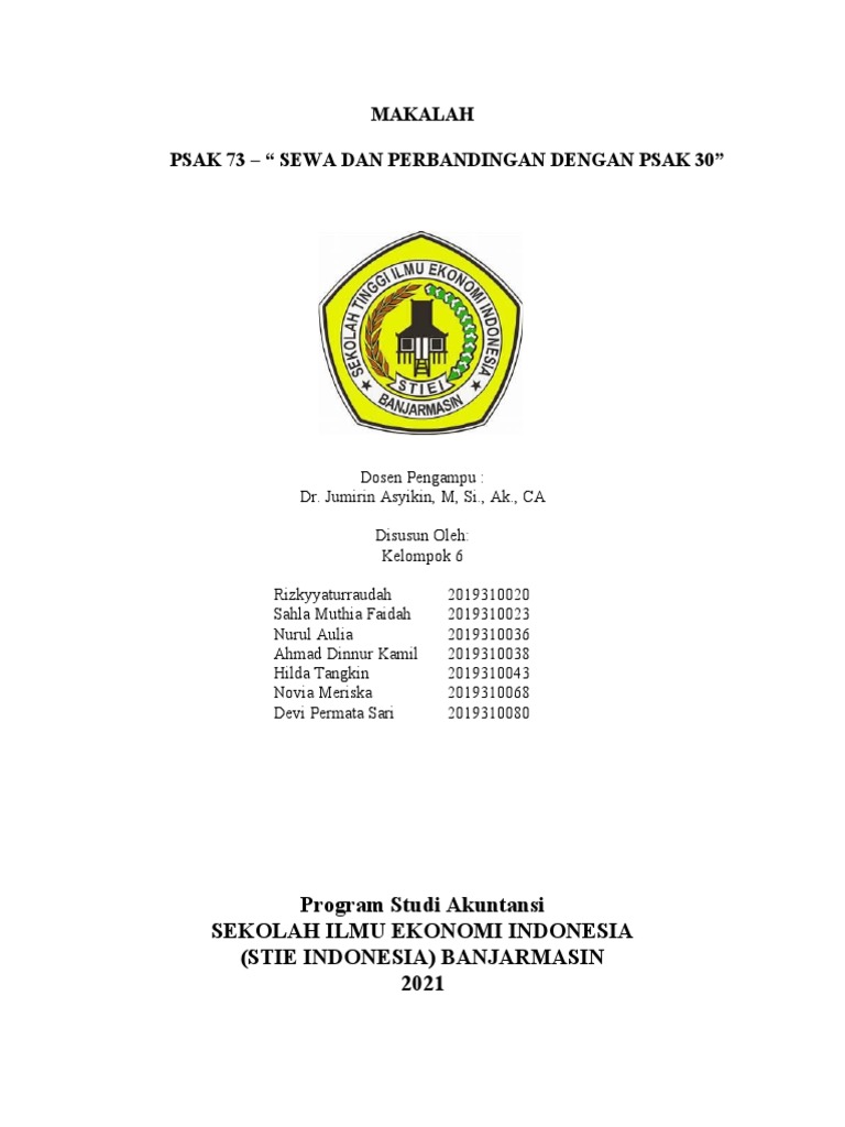 Makalah Sak Psak 73 | PDF