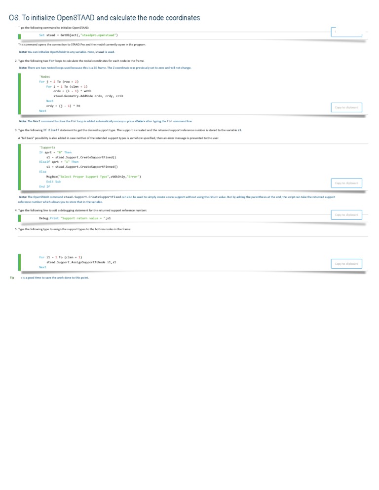 OS. To Initialize OpenSTAAD and Calculate The Node Coordinates | PDF ...