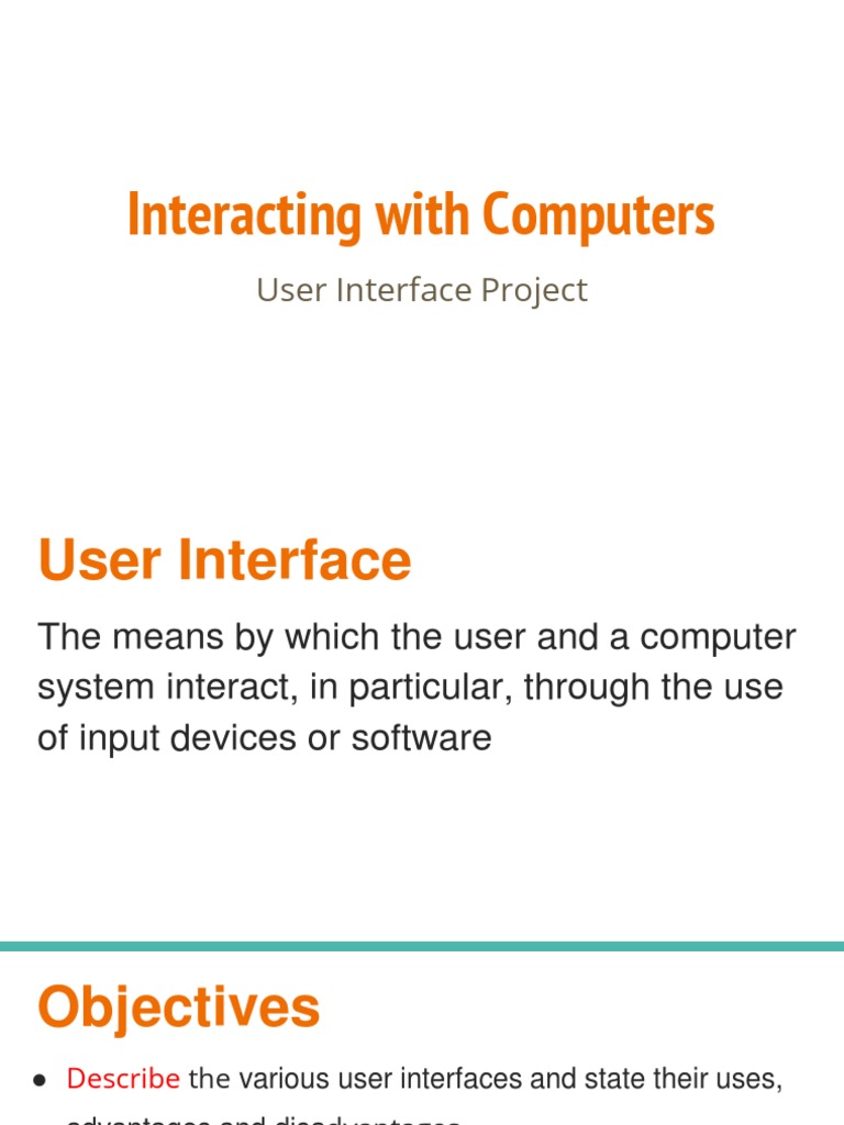 Interacting With Computers: User Interface Project | PDF | Graphical ...
