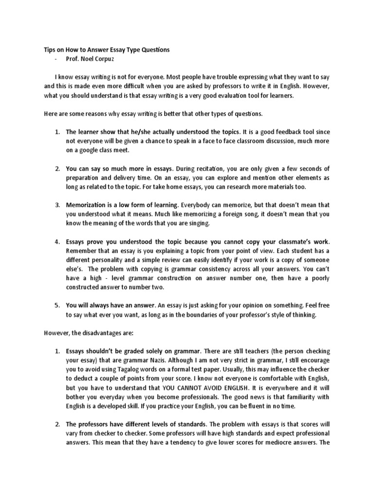 Mastering Essay Type Questions | PDF | Essays | English Language
