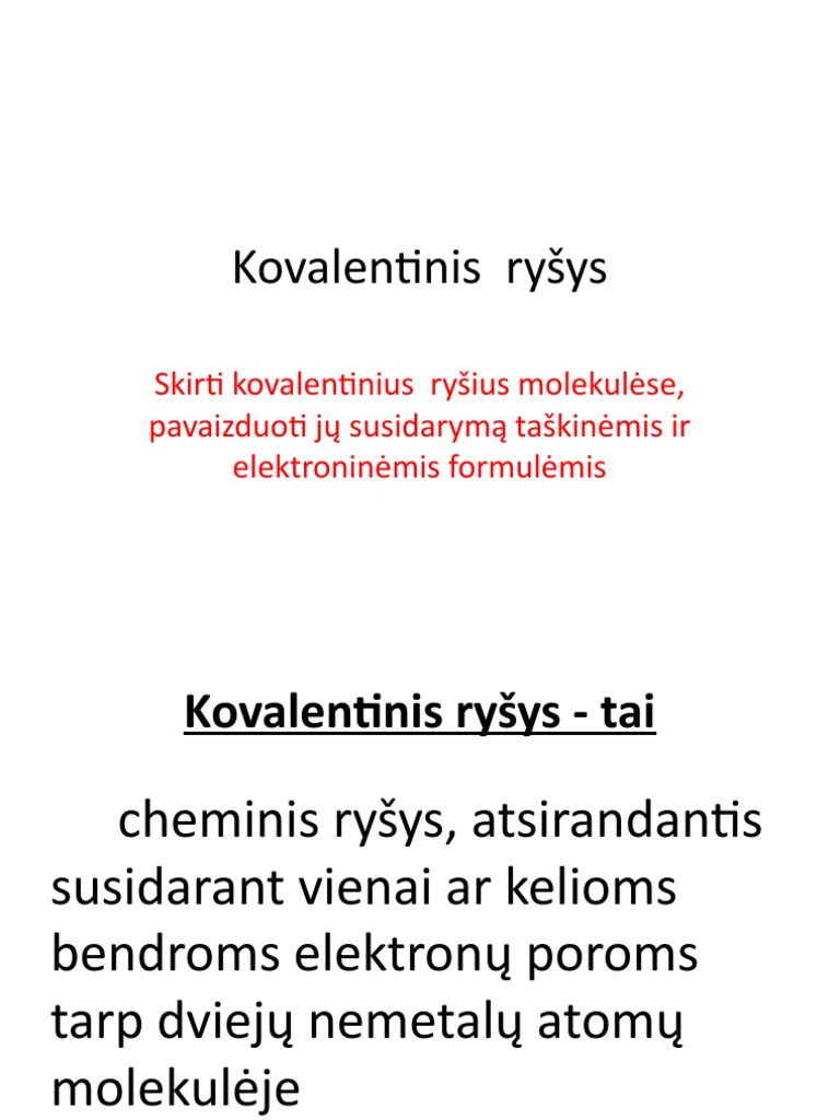Kovalentinis Ryšys | PDF