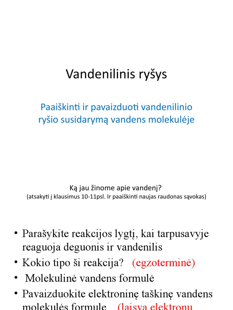 Vandenilinis Ryšys - Kopija | PDF