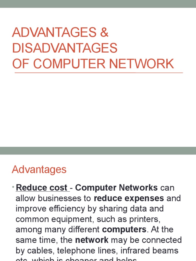 Advantages & Disadvantages of Computer Network | PDF | Computer Network ...