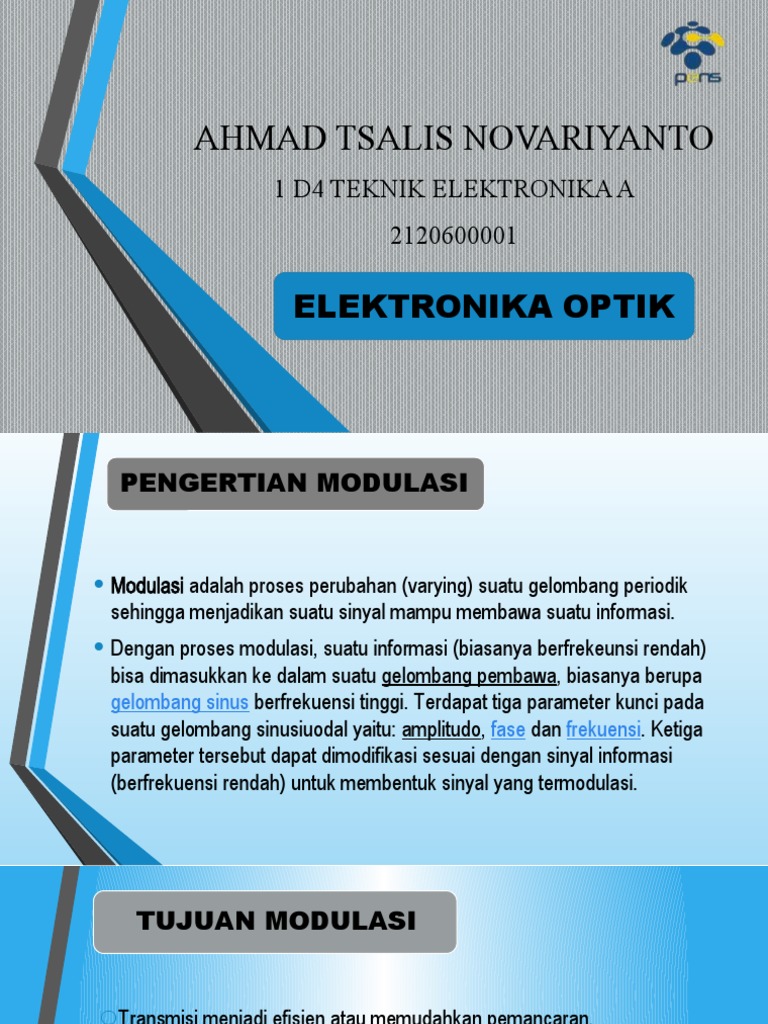 Modulasi Matkul Elektronika Optik | PDF