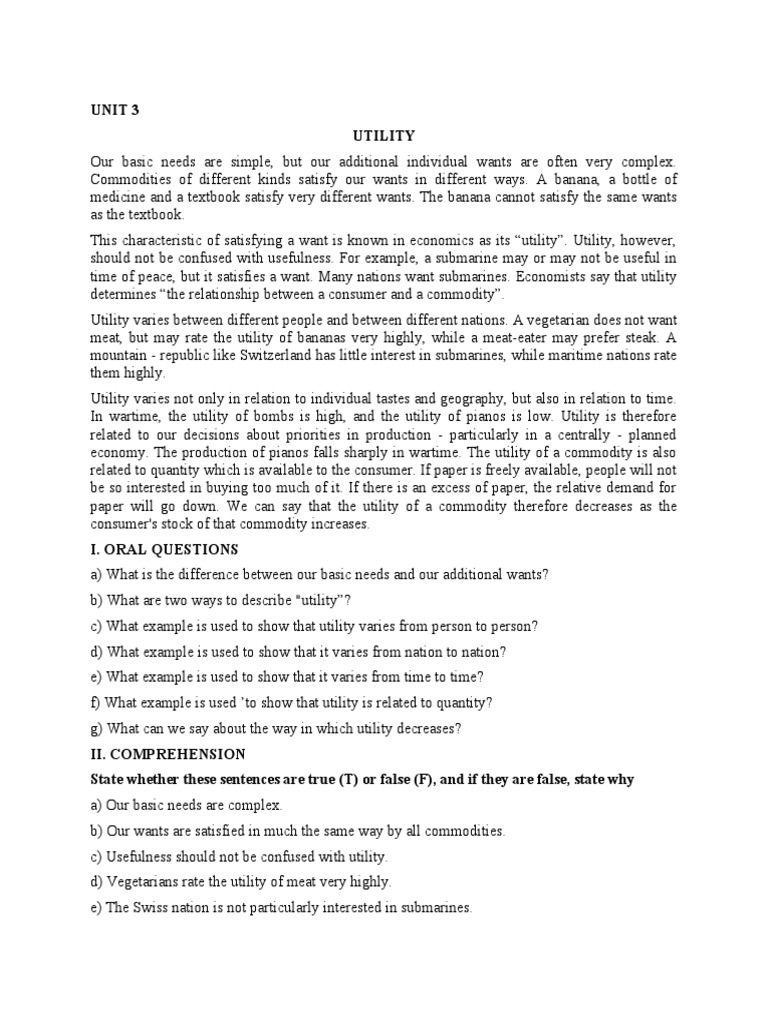 Reading 3 Utility Pdf Utility Economic Theories