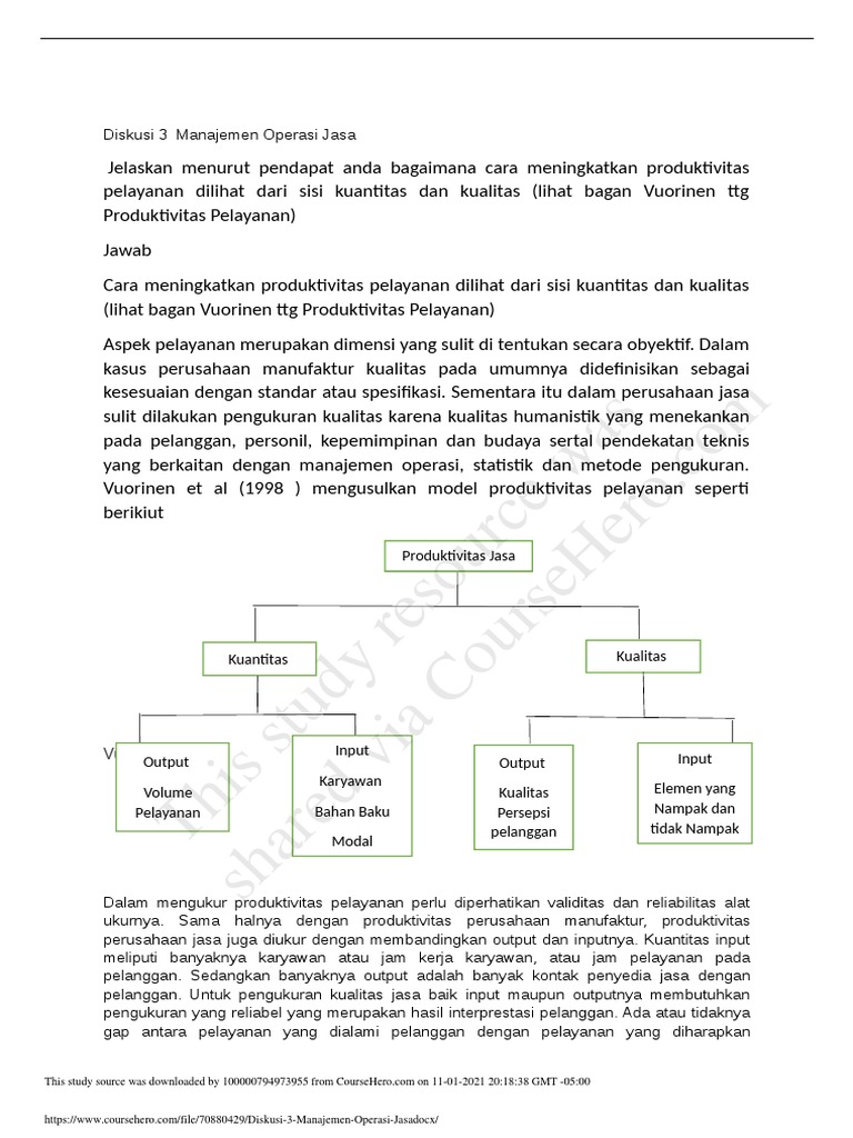 Diskusi 3 Manajemen Operasi Jasa | PDF