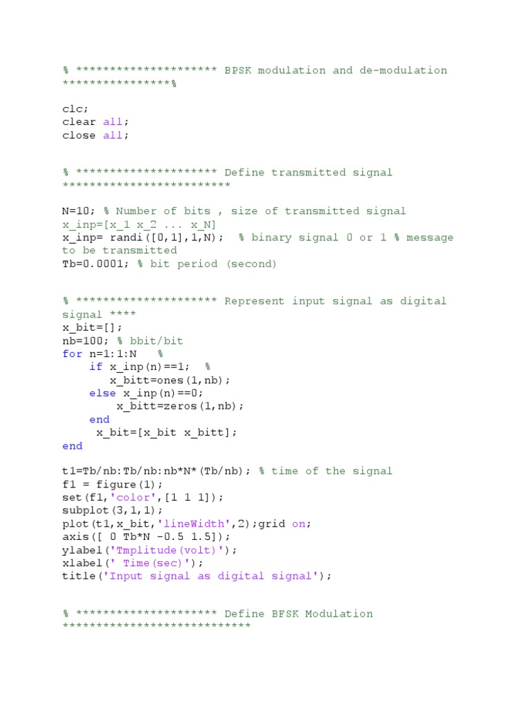 BPSK Modulation and Demodulation | PDF | Modulation | Electronic ...