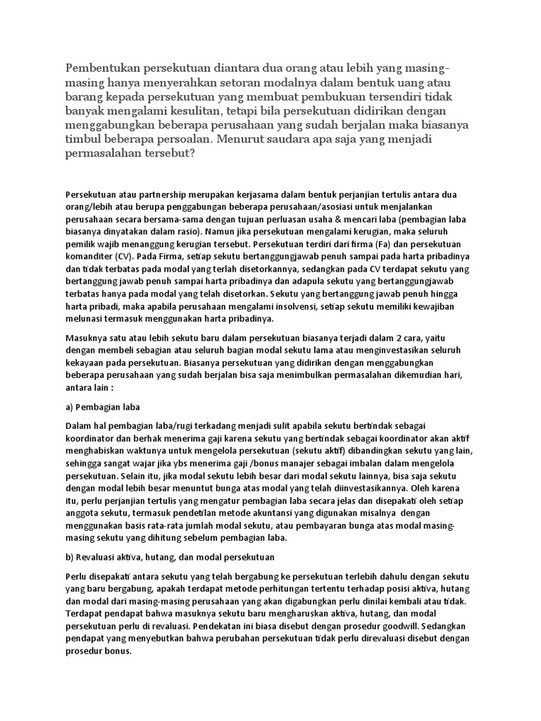 Diskusi 1 - AKL 2 | PDF | Pengelolaan Keuangan & Uang