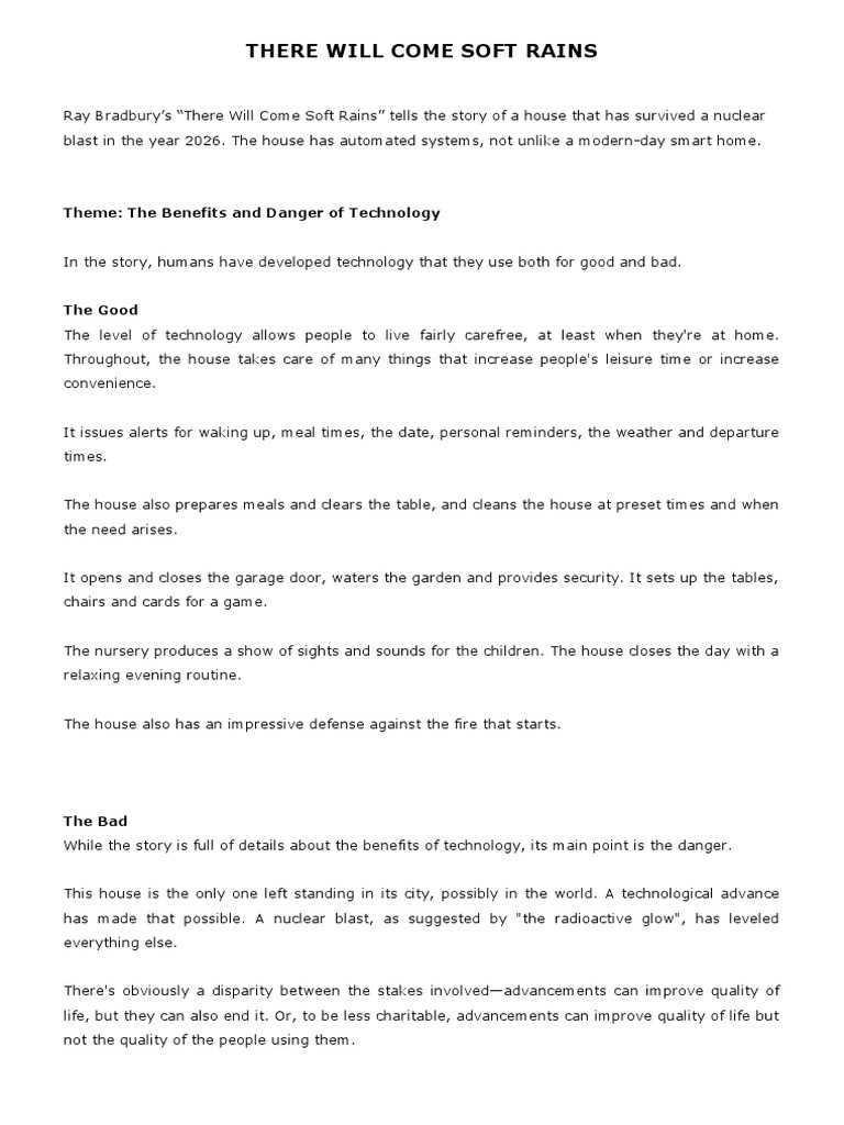 There Will Come Soft Rains | PDF