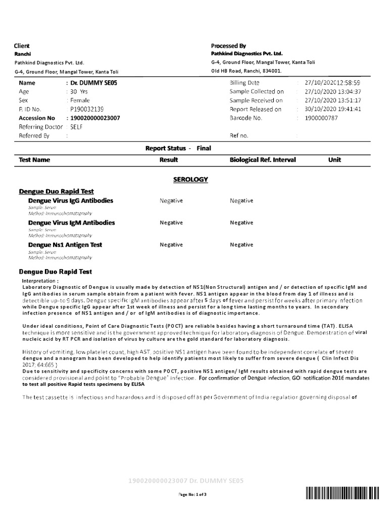 Serology Serology Serology Serology Dengue Duo Rapid Test Dengue Duo ...