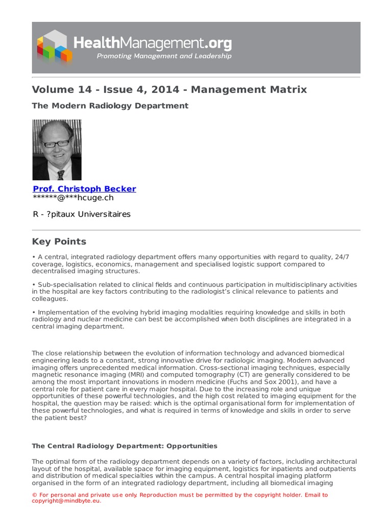 The Modern Radiology Department | PDF | Medical Imaging | Radiology