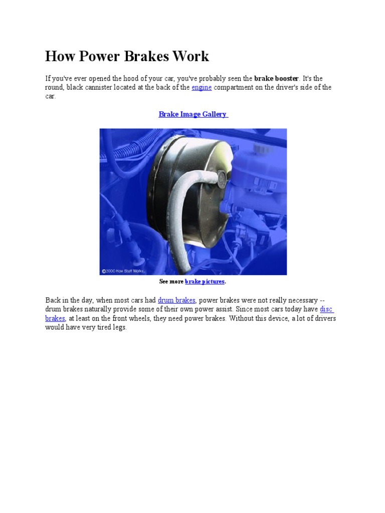 How Power Brakes Enhance Stopping Power | PDF | Home & Garden