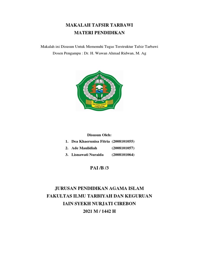 Makalah Tafsir Tarbawi Kel 10 | PDF