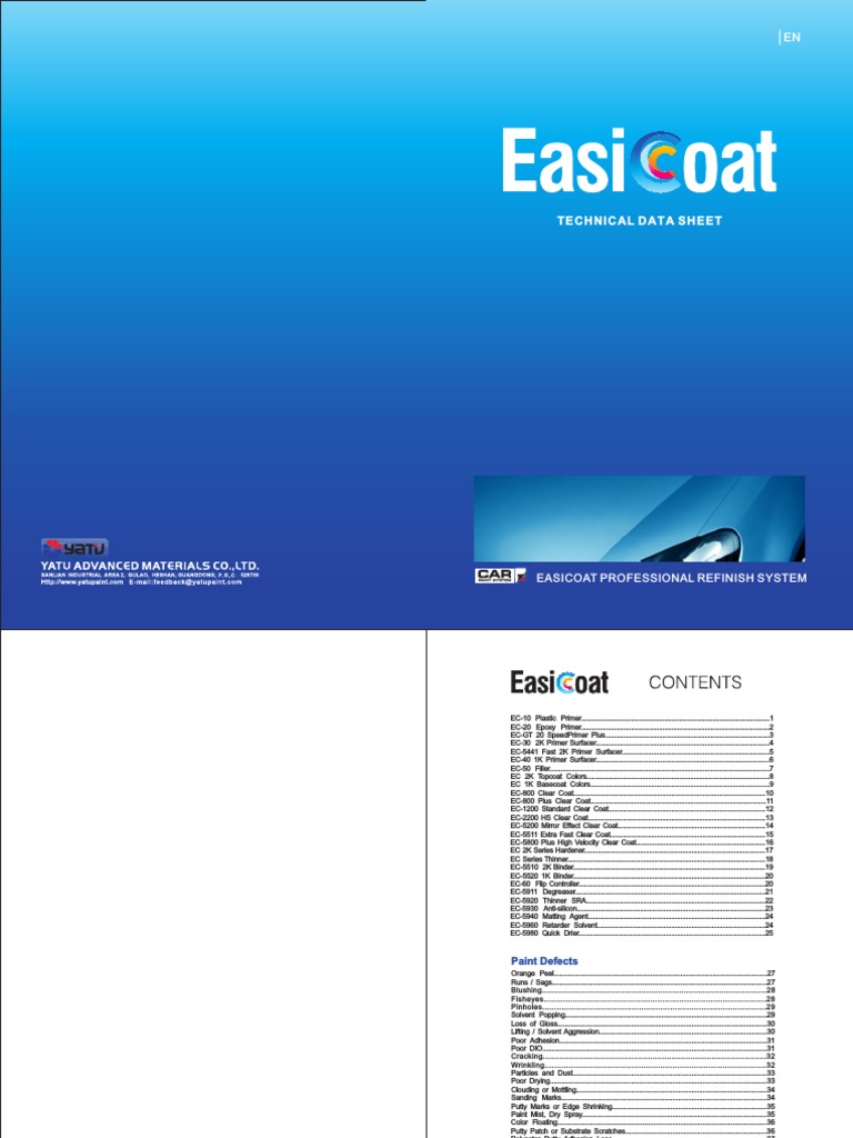 EASICOAT 2K Paint System Overview | PDF | Paint | Epoxy