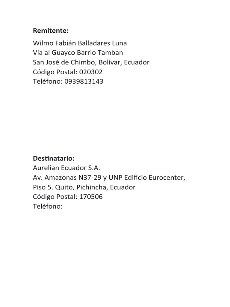 Plantilla de Encomienda | PDF