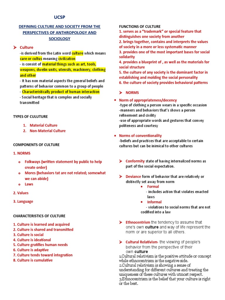 Defining Culture and Society From The Perspectives of Anthropology and ...