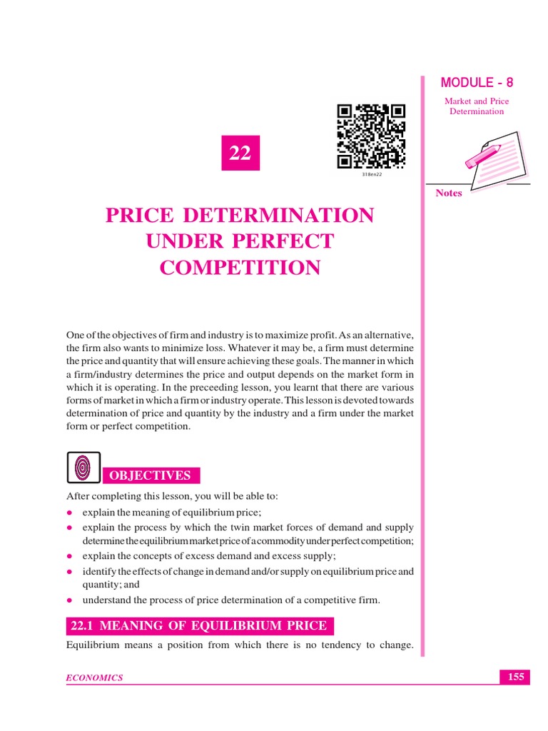 Equilibrium Price in Perfect Competition | PDF | Supply And Demand ...