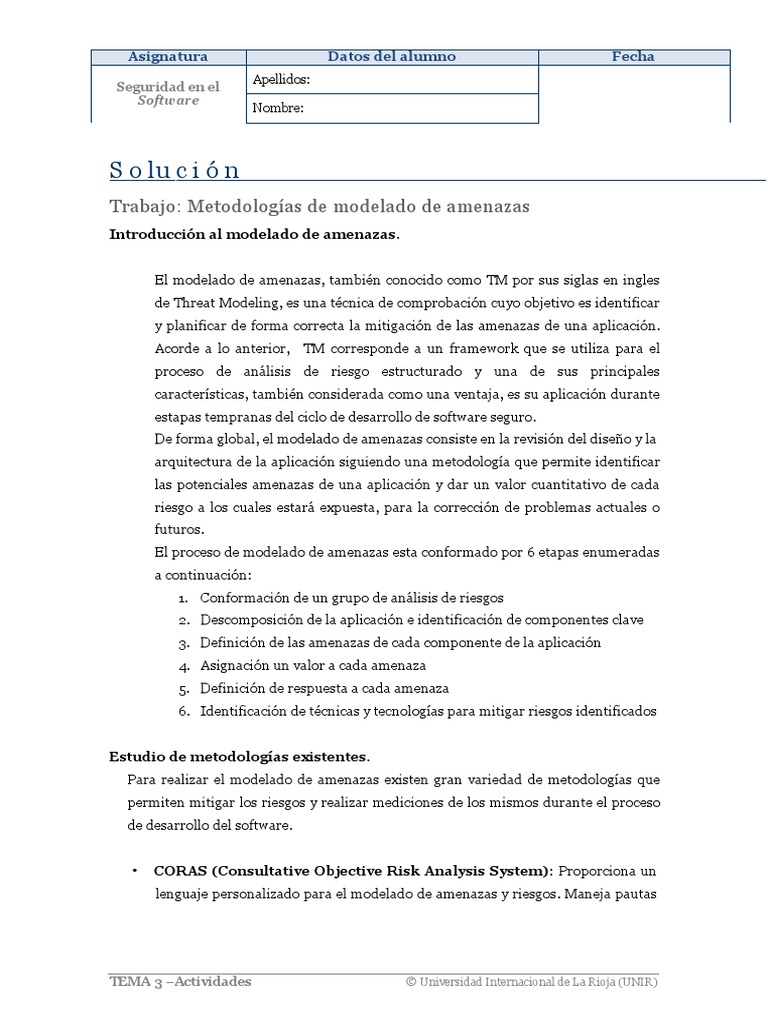 Metodologías de Modelado de Amenazas | PDF | Software | Informática