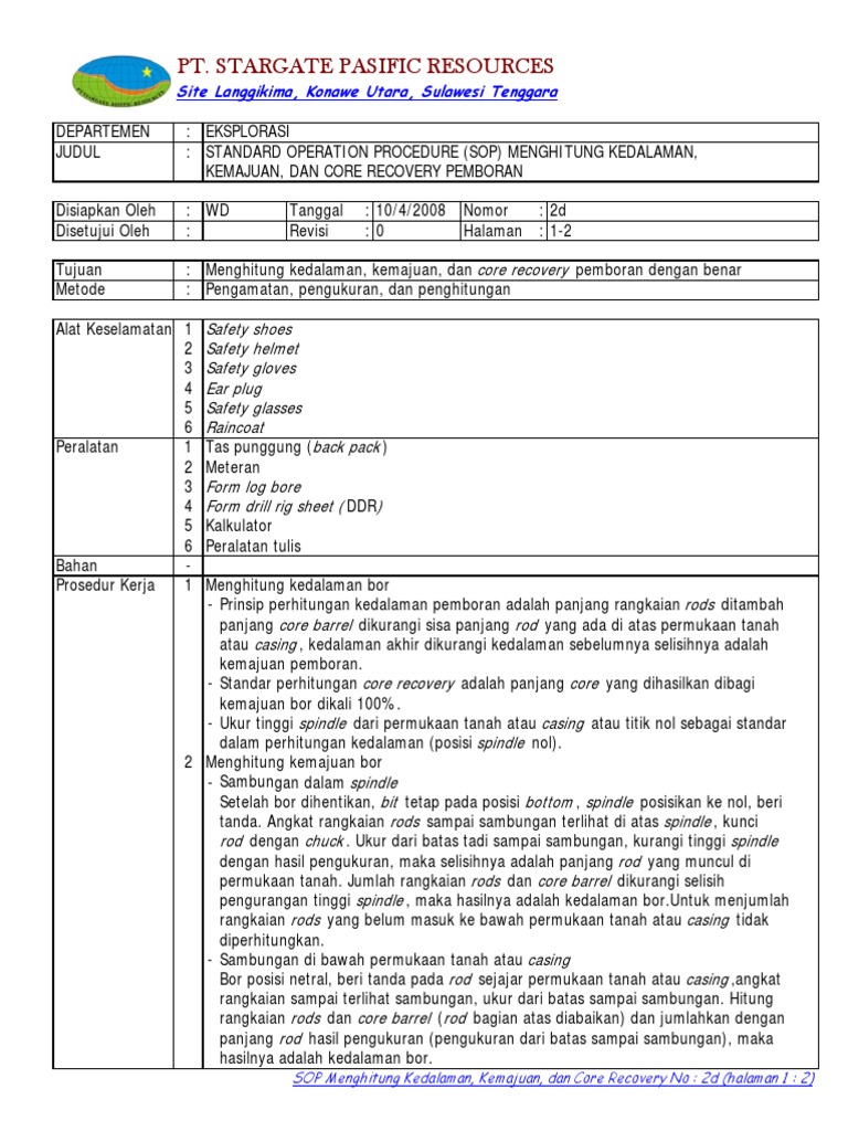 SOP - Kedalaman Kemajuan Dan Core Rec - 2d | PDF