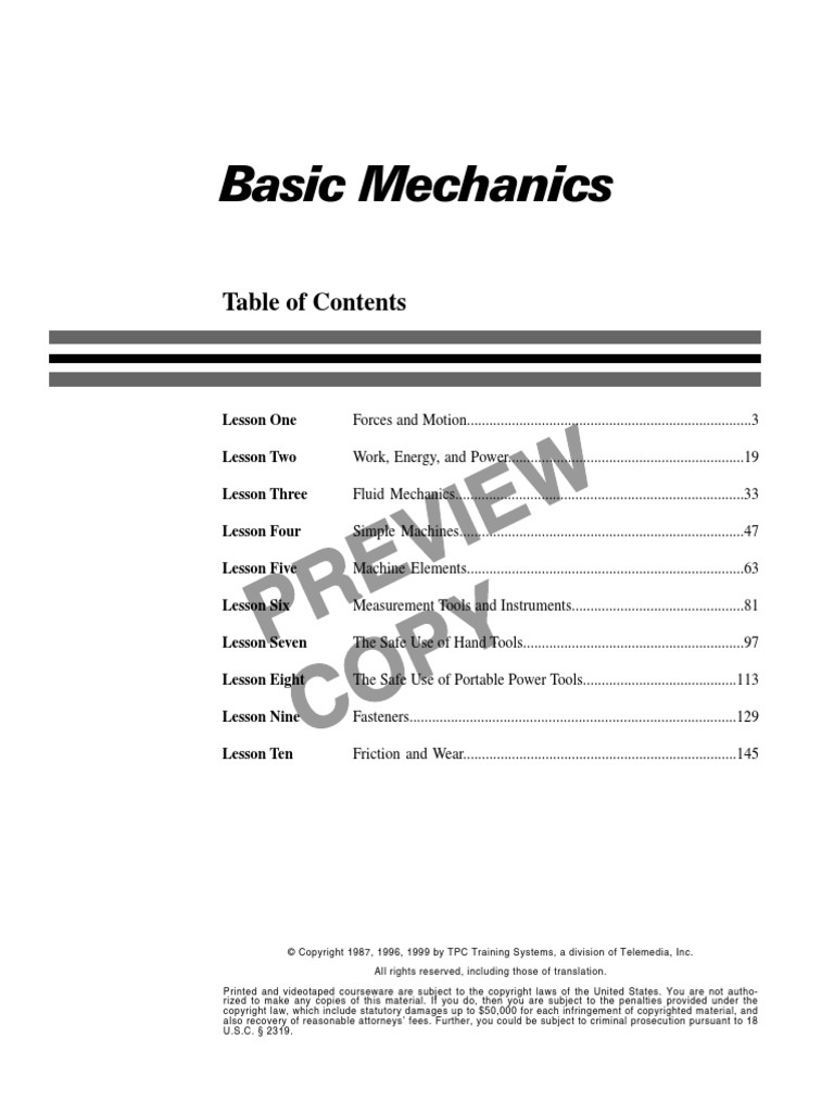 301 Basic Mechanics Course Preview | PDF | Force | Rotation Around A ...