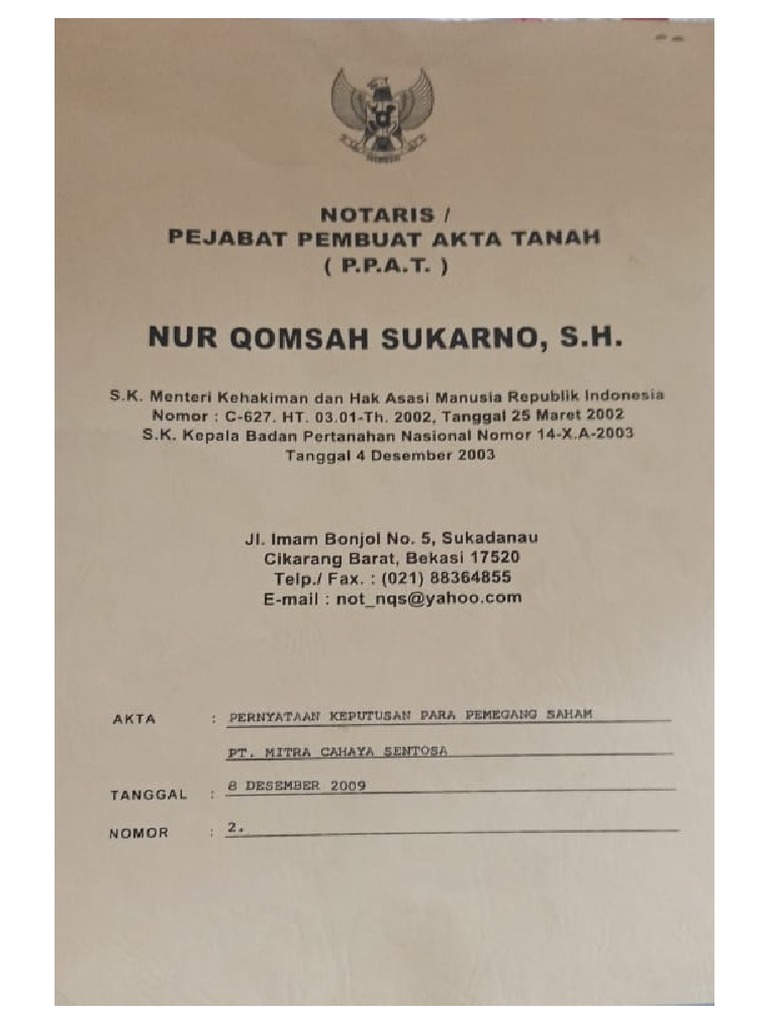 Akta Rups No. 02 Pt. Mcs | PDF