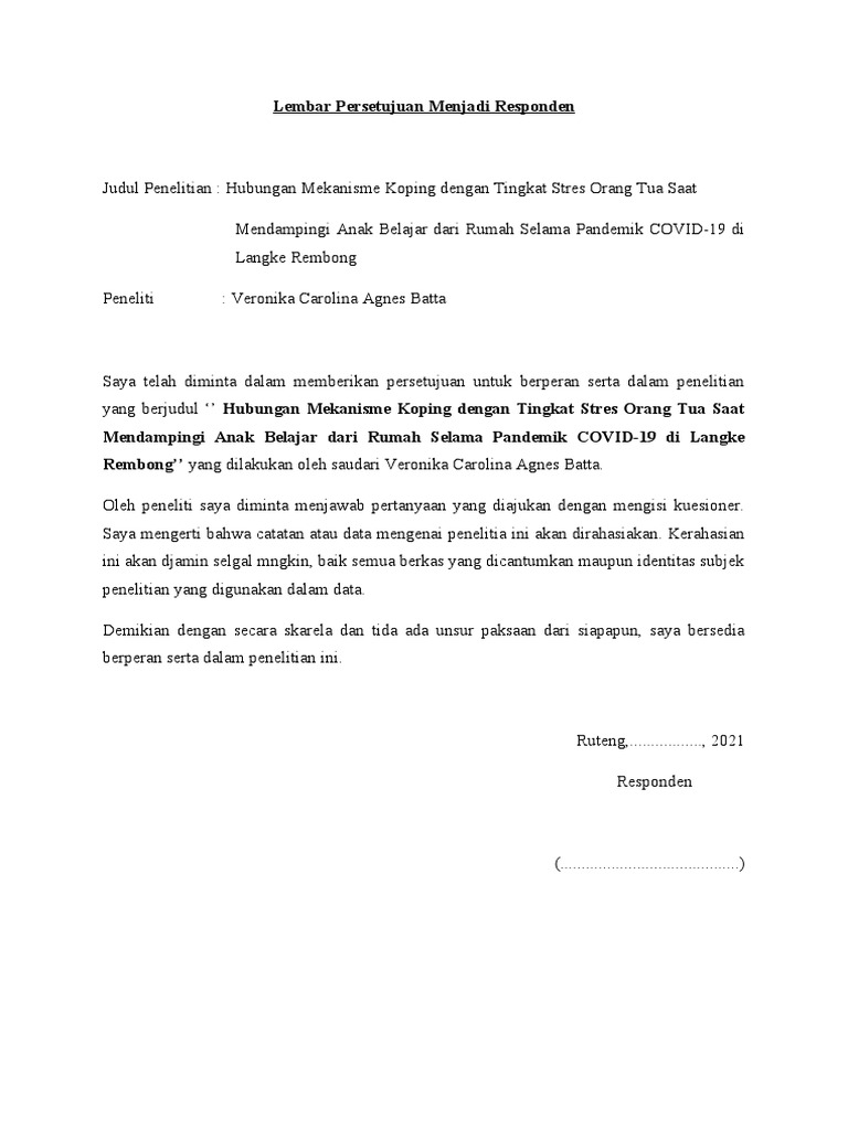 Kuesioner Tingkat Stres Dan Mekanisme Koping | PDF