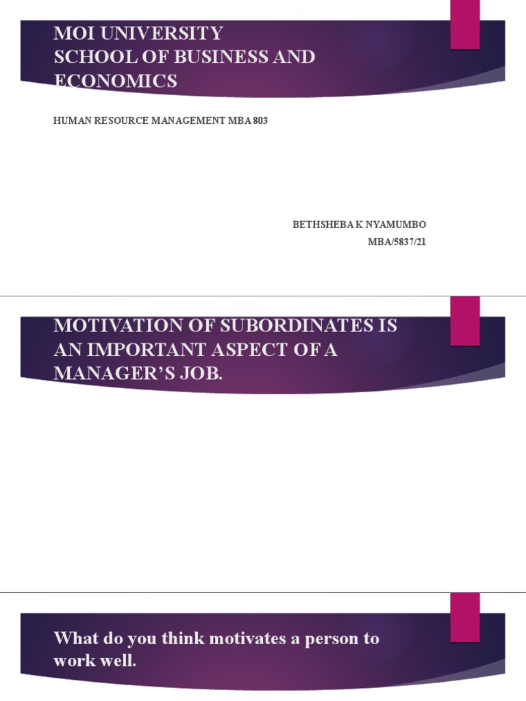 Moi University School of Business and Economics: Human Resource ...