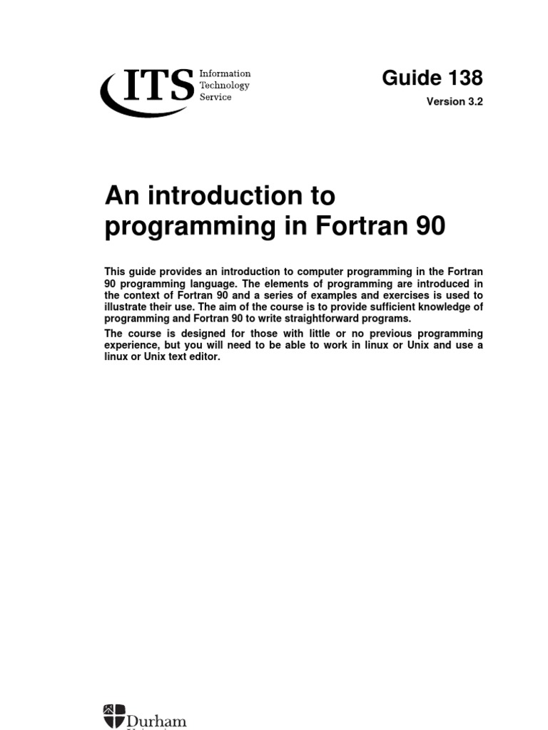 An Introduction To Programming in Fortran 90: Guide 138 | PDF | Data Type | Subroutine