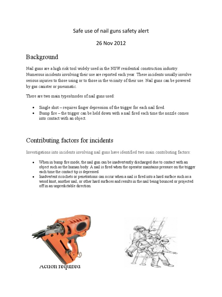 Background: Safe Use of Nail Guns Safety Alert 26 Nov 2012 | PDF ...