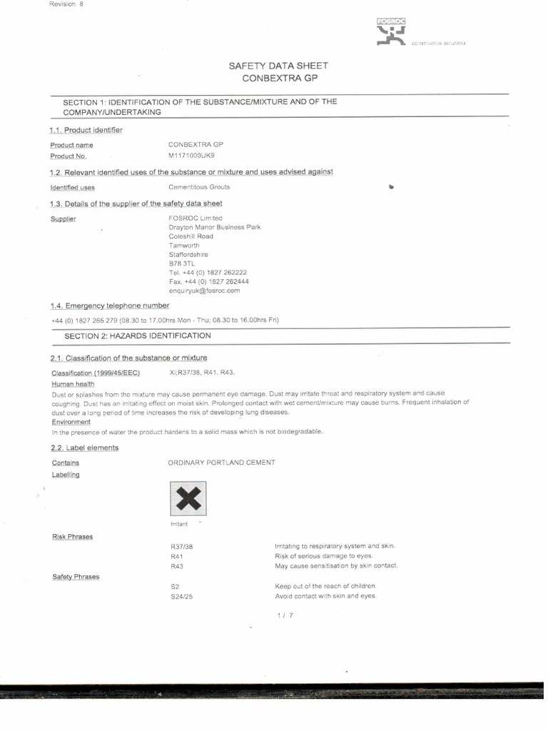 Safety Data Sheet - Sample | PDF